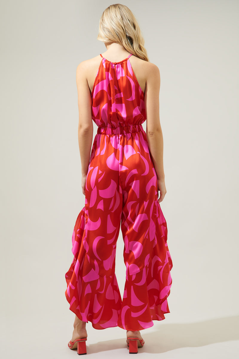 Minka Abstract Jules Trapeze Split Leg Jumpsuit – Sugarlips