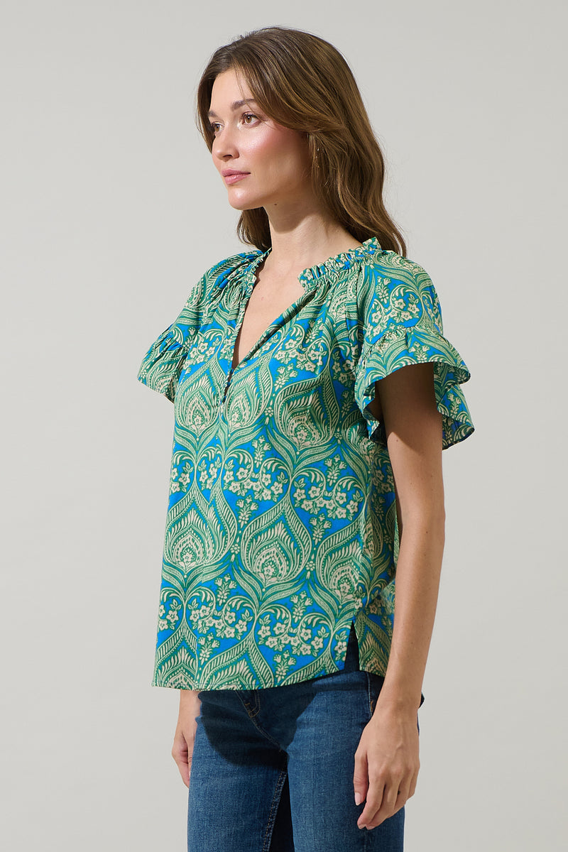 Nyra Paisley Macy Ruffle Top – Sugarlips