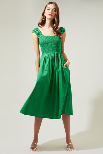 Magna Town Off the Shoulder Midi Dress – Sugarlips