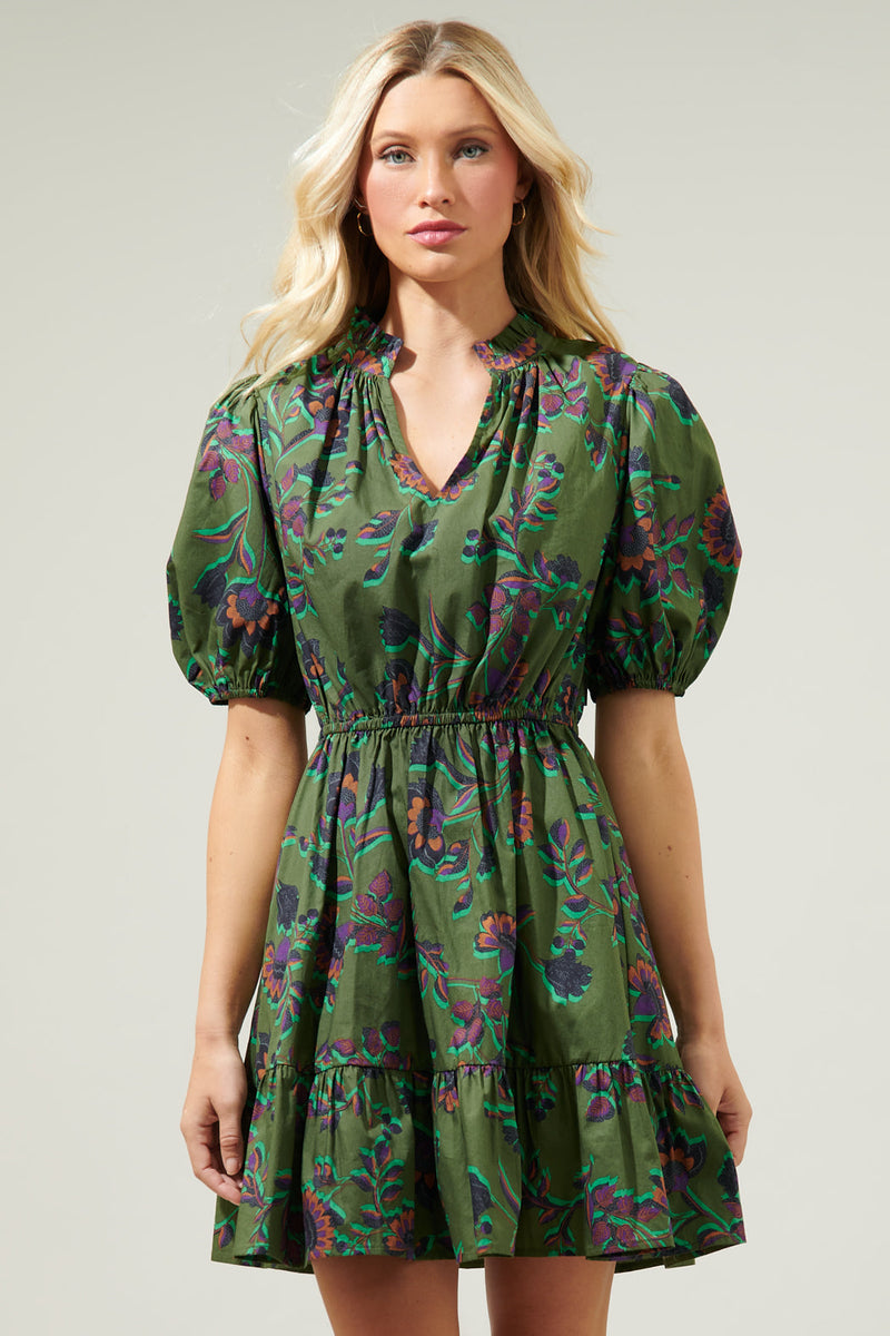 Forrest Floral Marissa Mini Poplin Dress – Sugarlips