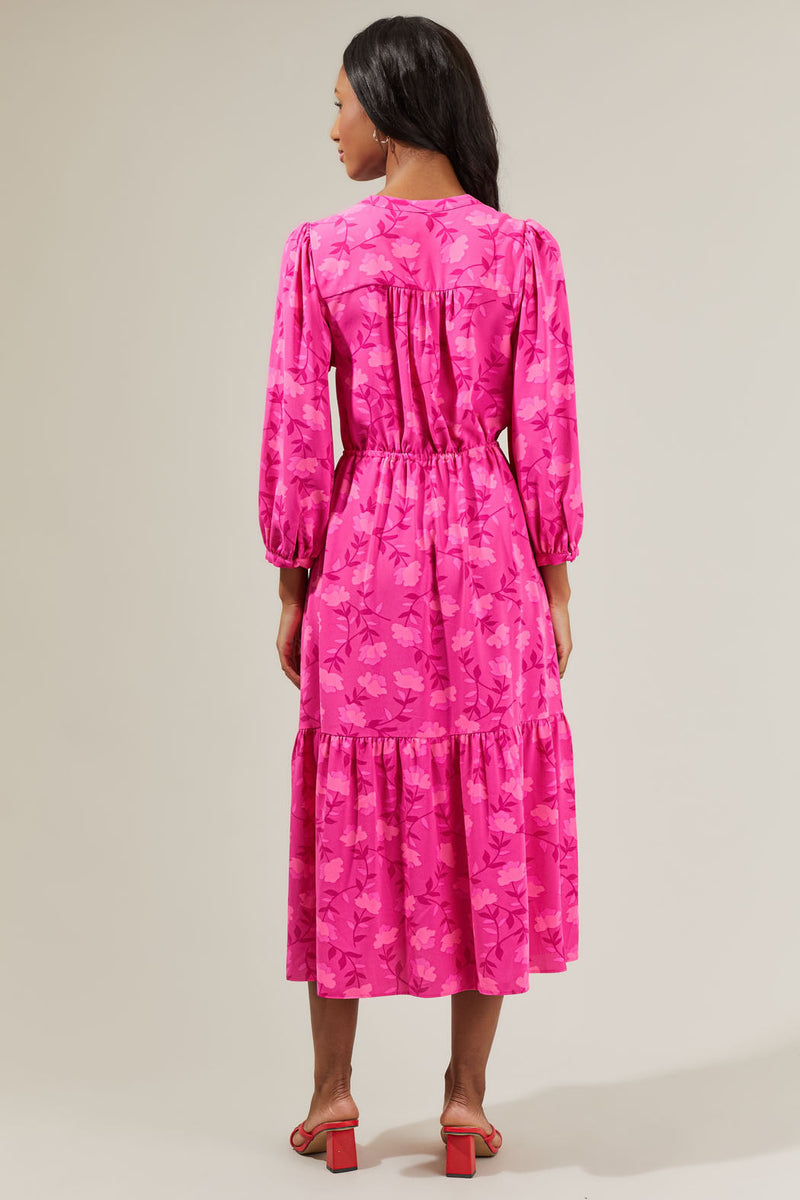 Clever Floral Midi Dress – Sugarlips