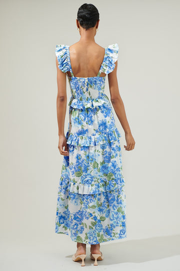 Truth Be Told Blue Floral Gabrielle Mock Neck Poplin Top – Sugarlips