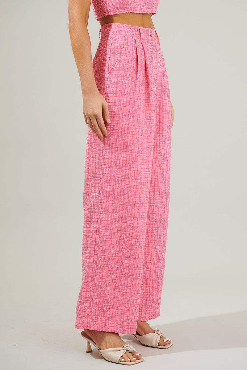 Adriella Tweed Wide Pants – Sugarlips