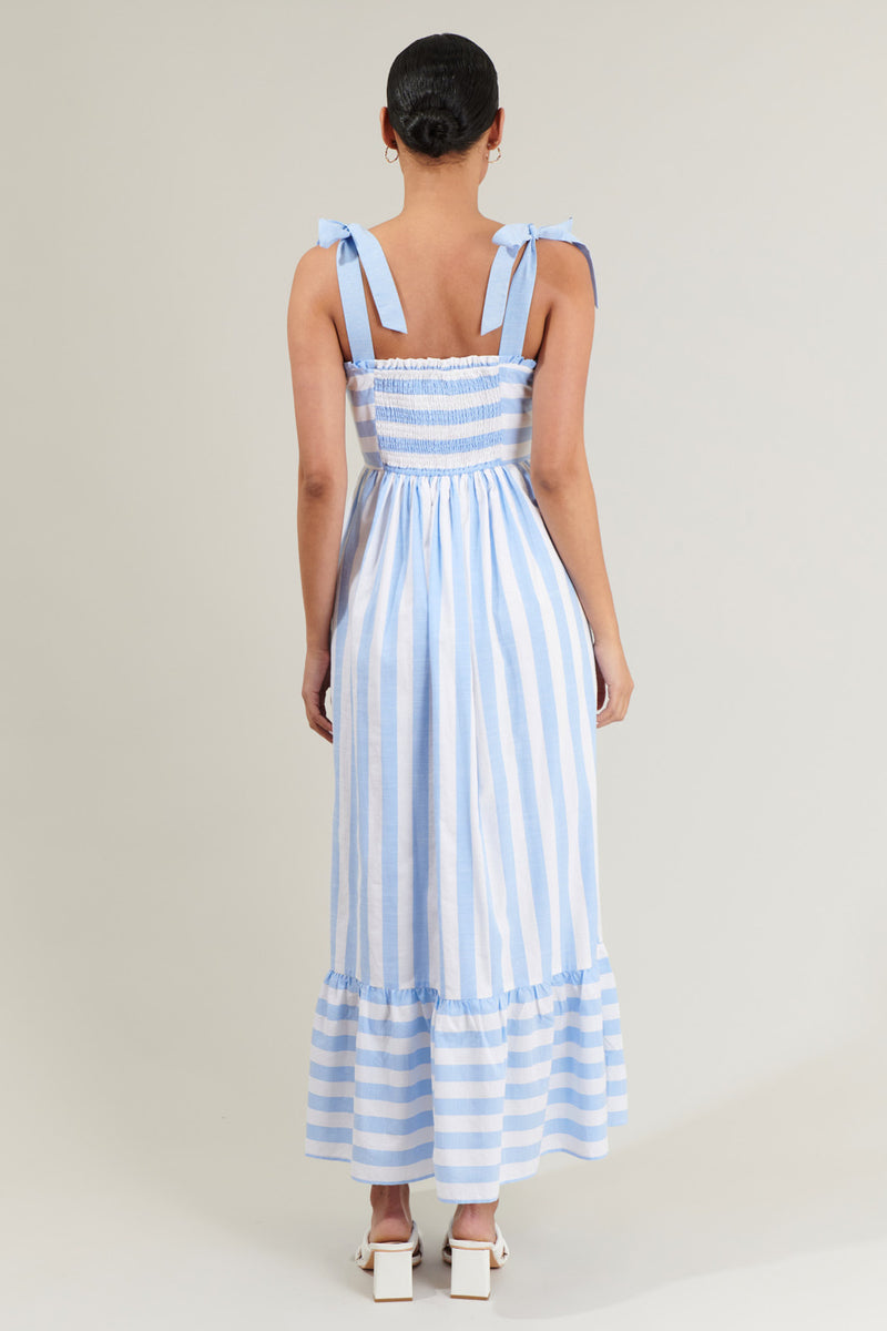 Gracie Sky Striped Maxi Dress – Sugarlips