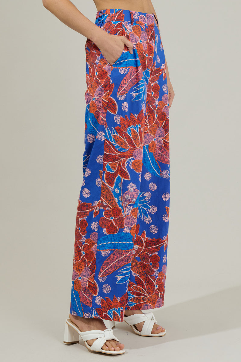 Amazonia Blue Floral Mulvane Wide Leg Pants – Sugarlips