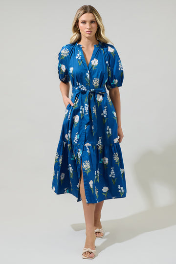 Madison Floral Dixie Split Neck Shift Dress – Sugarlips