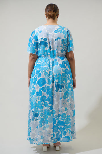 Kerela Floral Brenna Mock Neck Ruffle Blouse Curve – Sugarlips