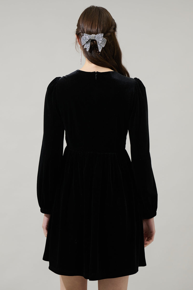 Glow Bow Velvet Dress – Sugarlips
