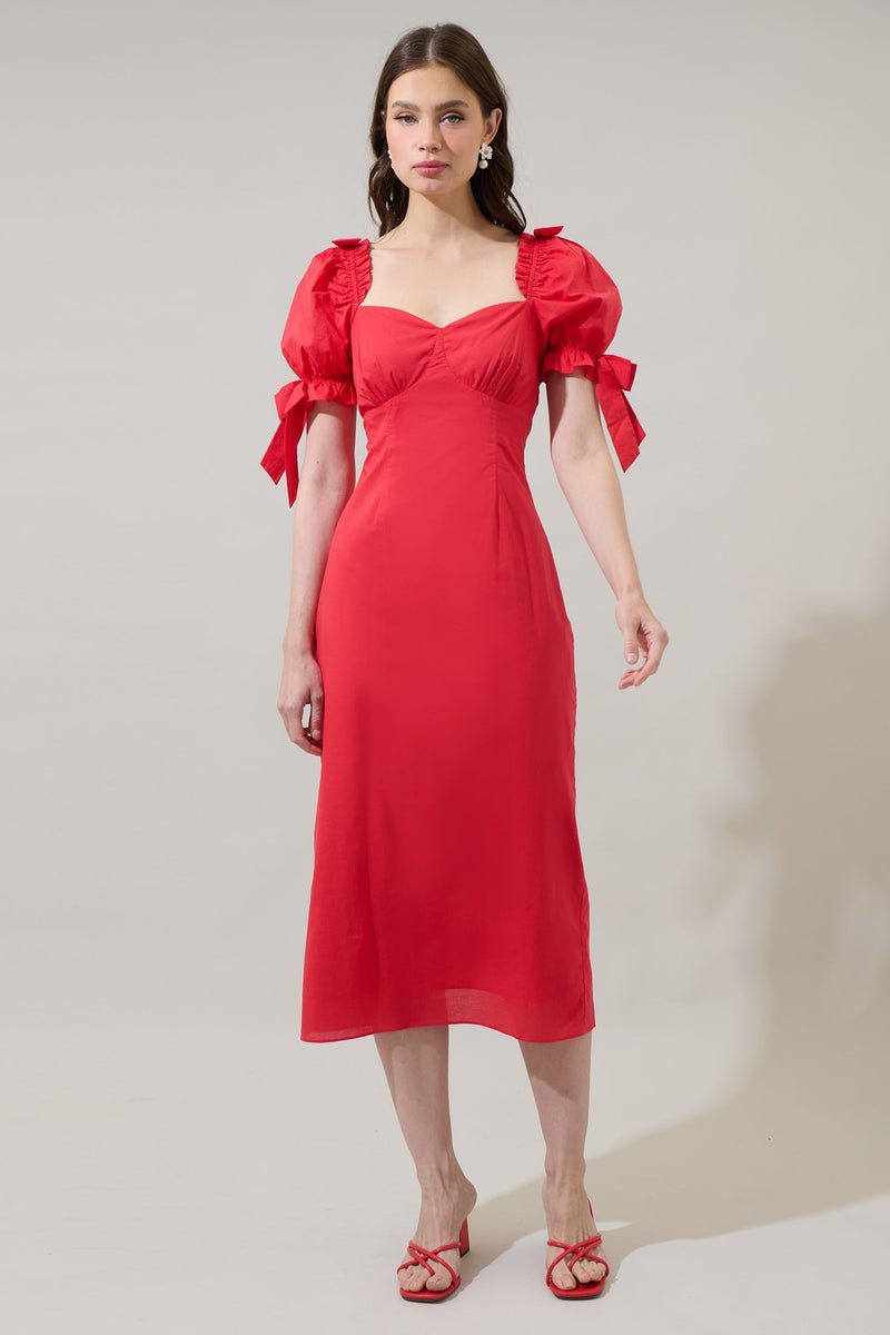 Genola Bow Midi Dress – Sugarlips