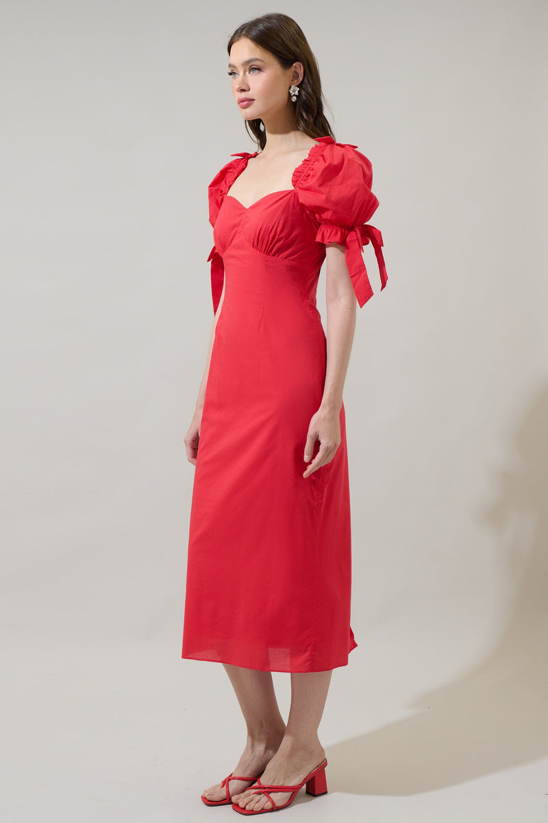 Genola Bow Midi Dress – Sugarlips