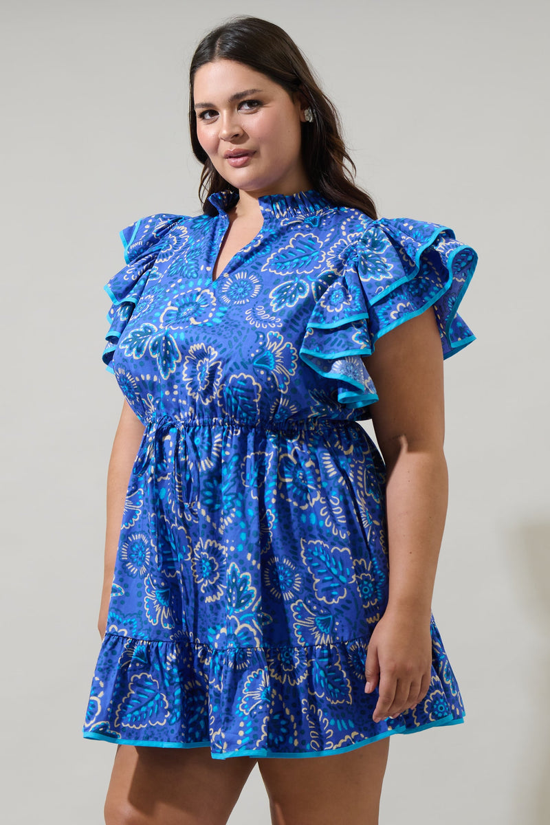 Kenner Floral Alina Ruffle Shift Mini Dress Curve – Sugarlips