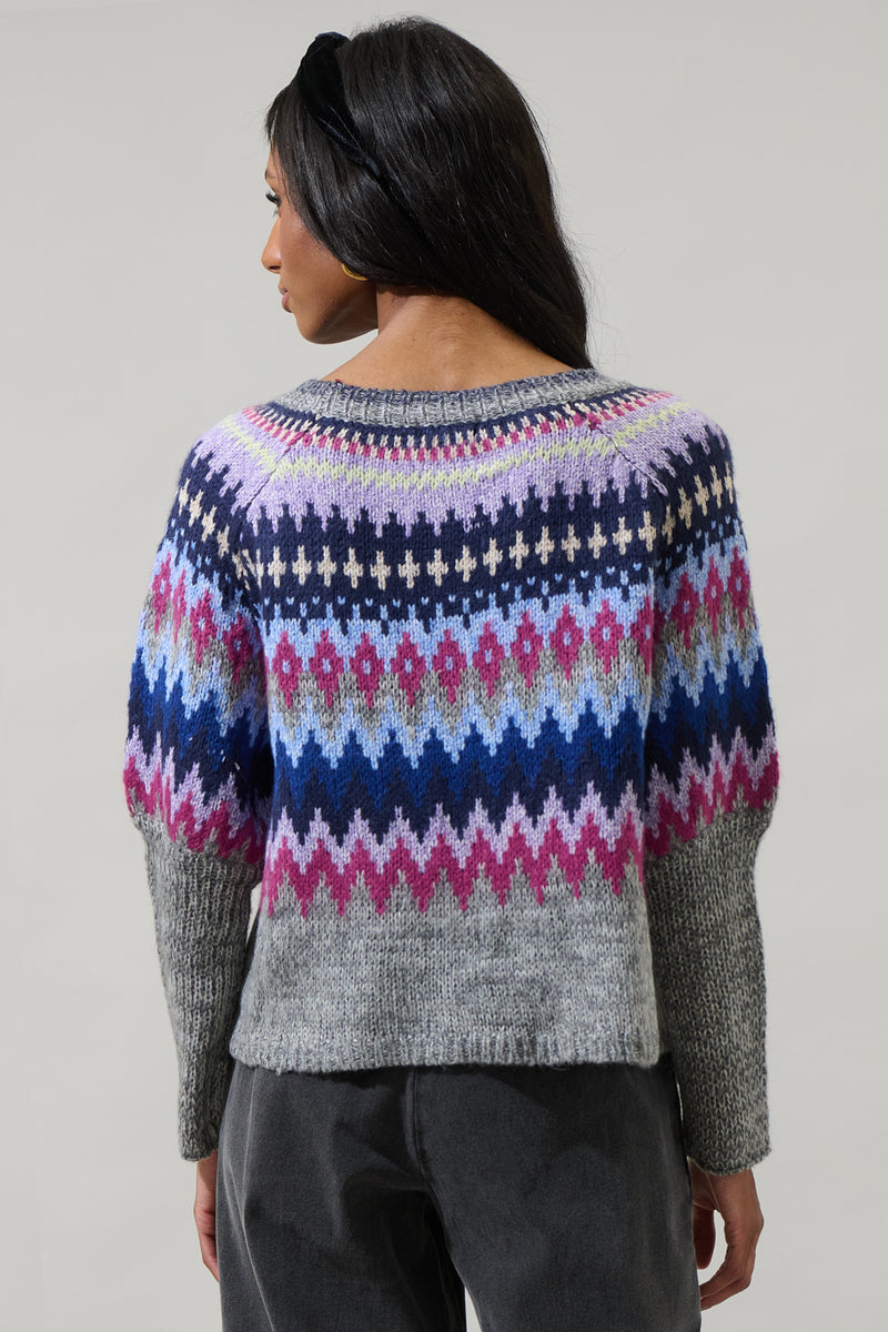 Daria Fair Isle Crewneck Sweater – Sugarlips