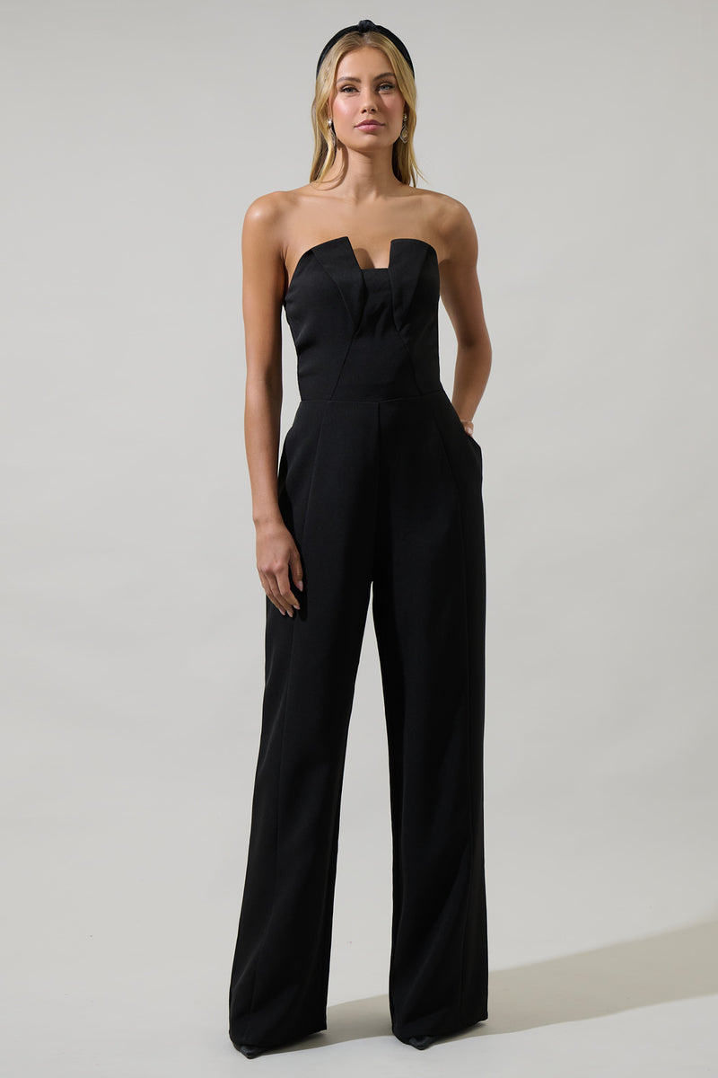 Eleanor Strapless Wide Leg Jumpsuit – Sugarlips