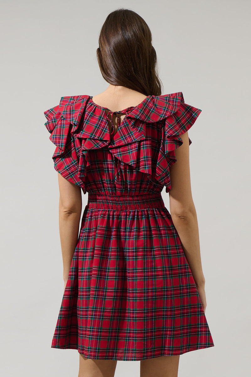Arvada Plaid Wilma Ruffle Mini Dress – Sugarlips