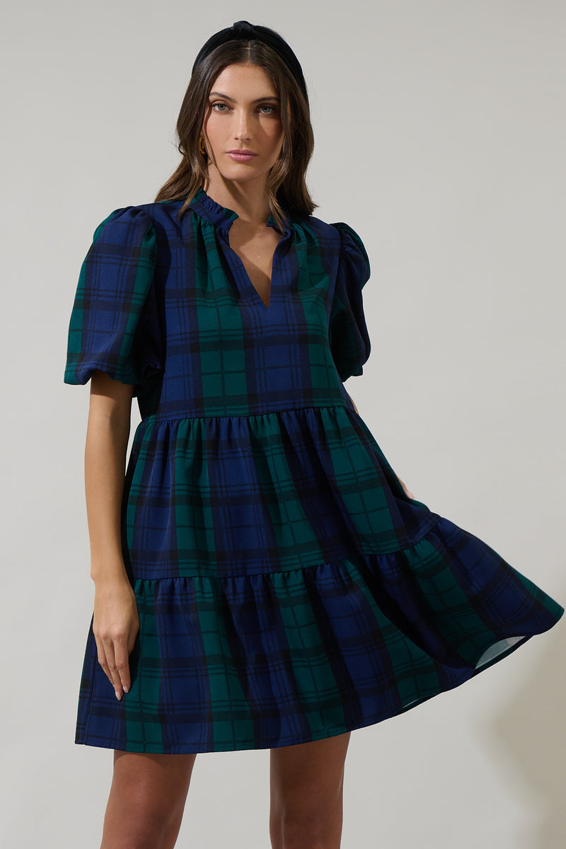 Hudson Plaid Jacey Babydoll Mini Dress – Sugarlips