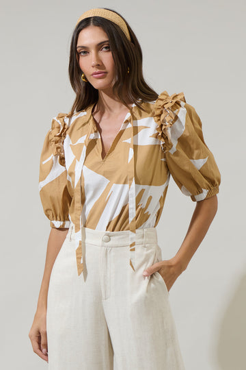 Hazel Abstract Palmer Poplin Tiered Maxi Dress – Sugarlips