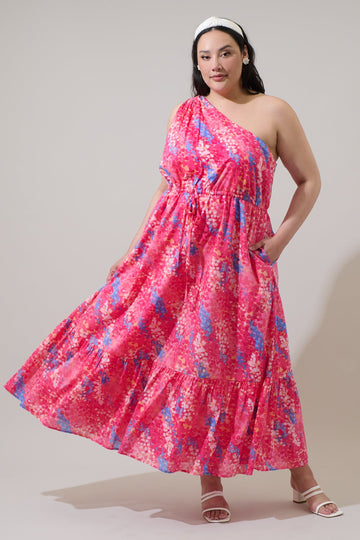 Pacey Floral Bayou One Shoulder Maxi Dress Curve – Sugarlips
