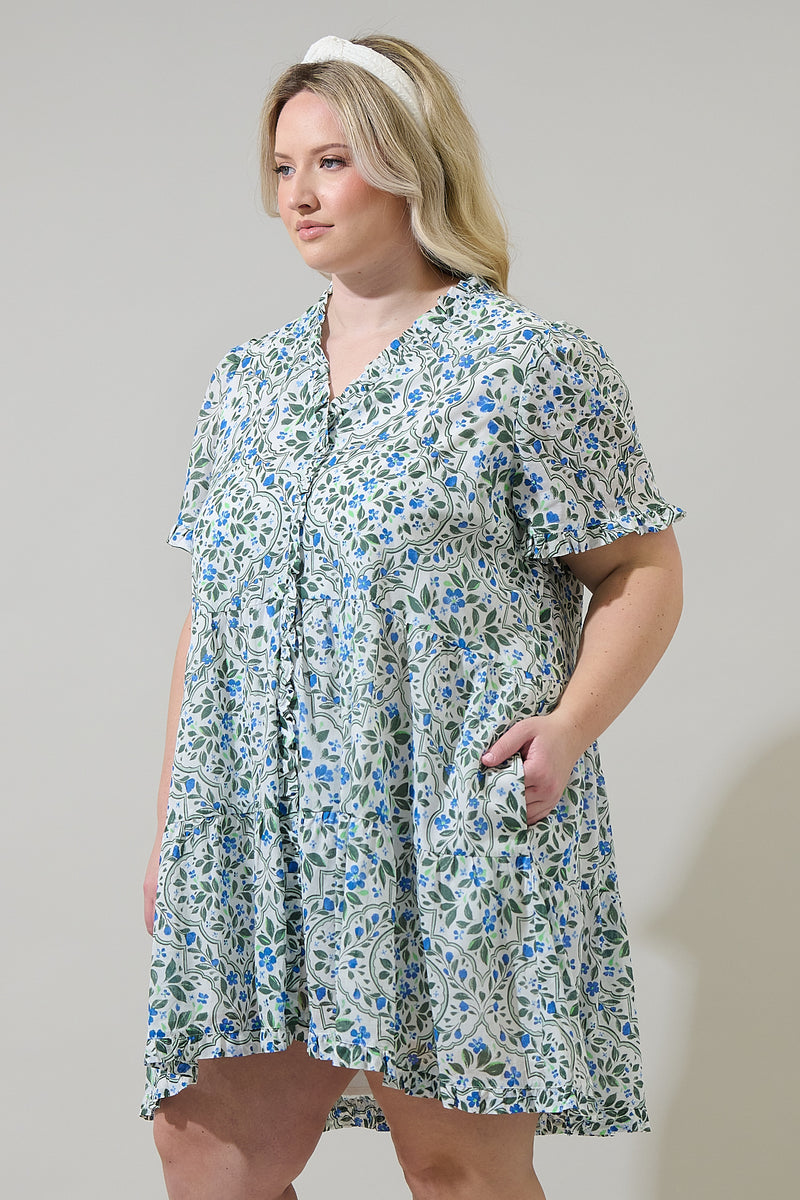 Hilo Floral Kara Shift Mini Dress Curve – Sugarlips