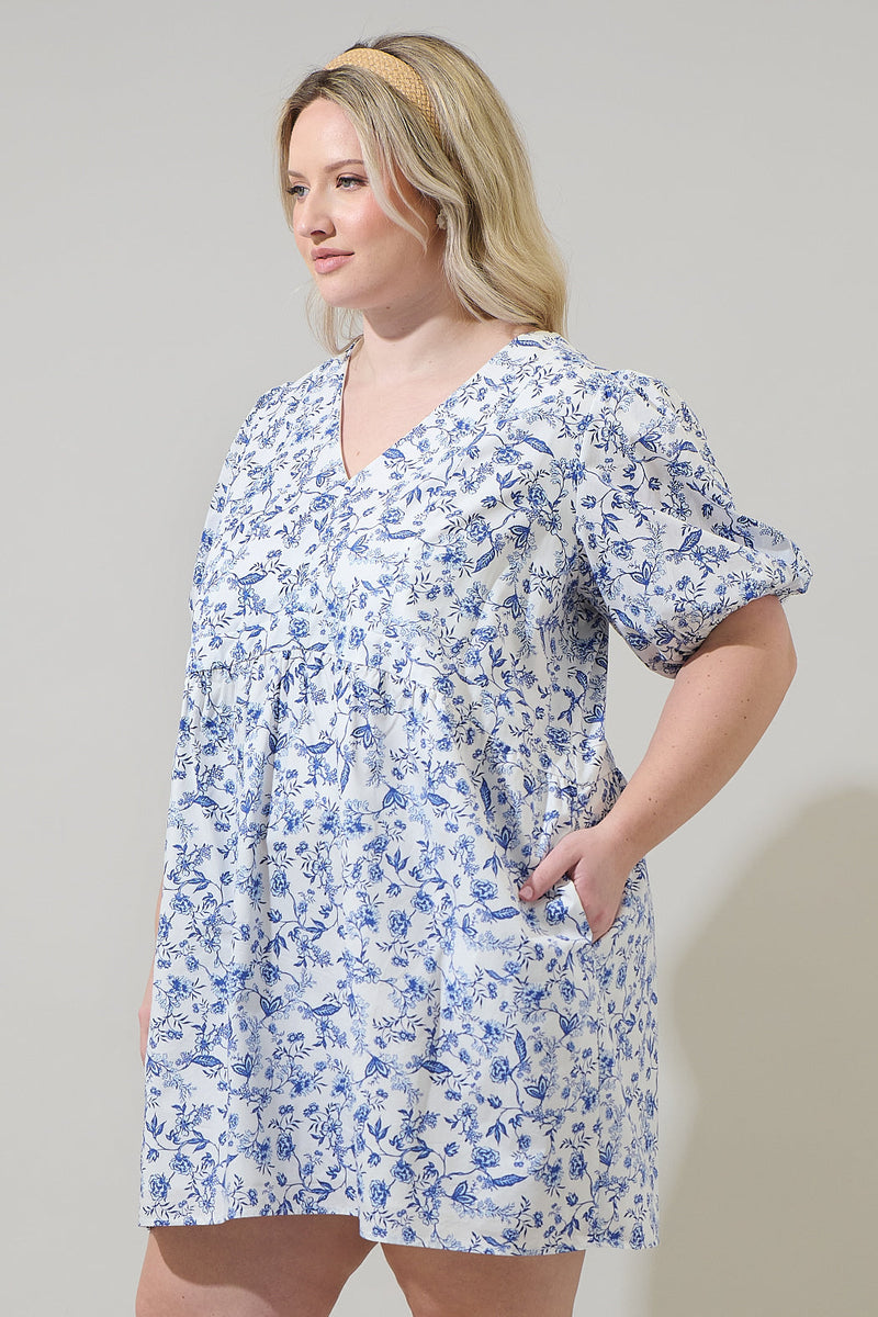Kearny Floral Jerome Shift Mini Dress Curve – Sugarlips