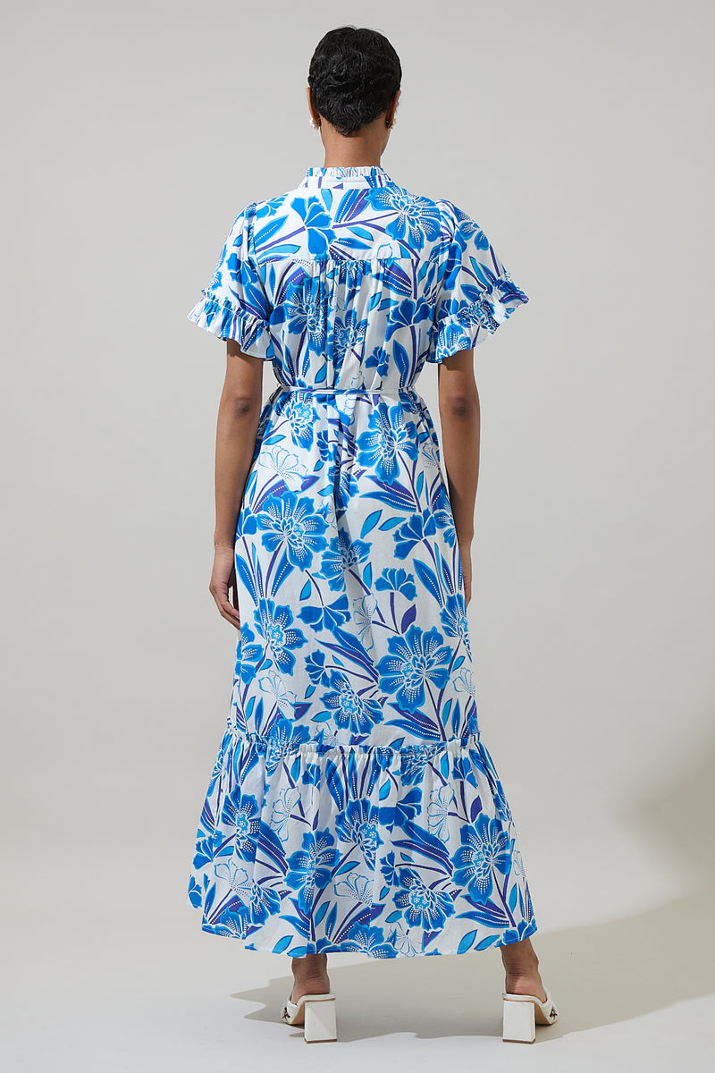 Maci Floral Alna Button Up Midi Dress – Sugarlips
