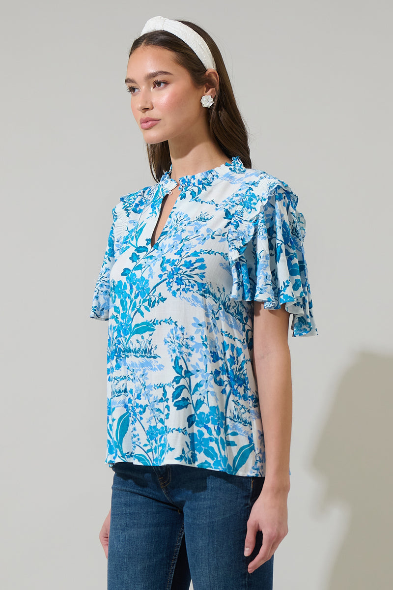 Sharron Bloom Collins Ruffle Top – Sugarlips