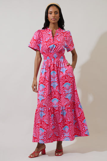Samara Floral Belraj Poplin Maxi Dress – Sugarlips