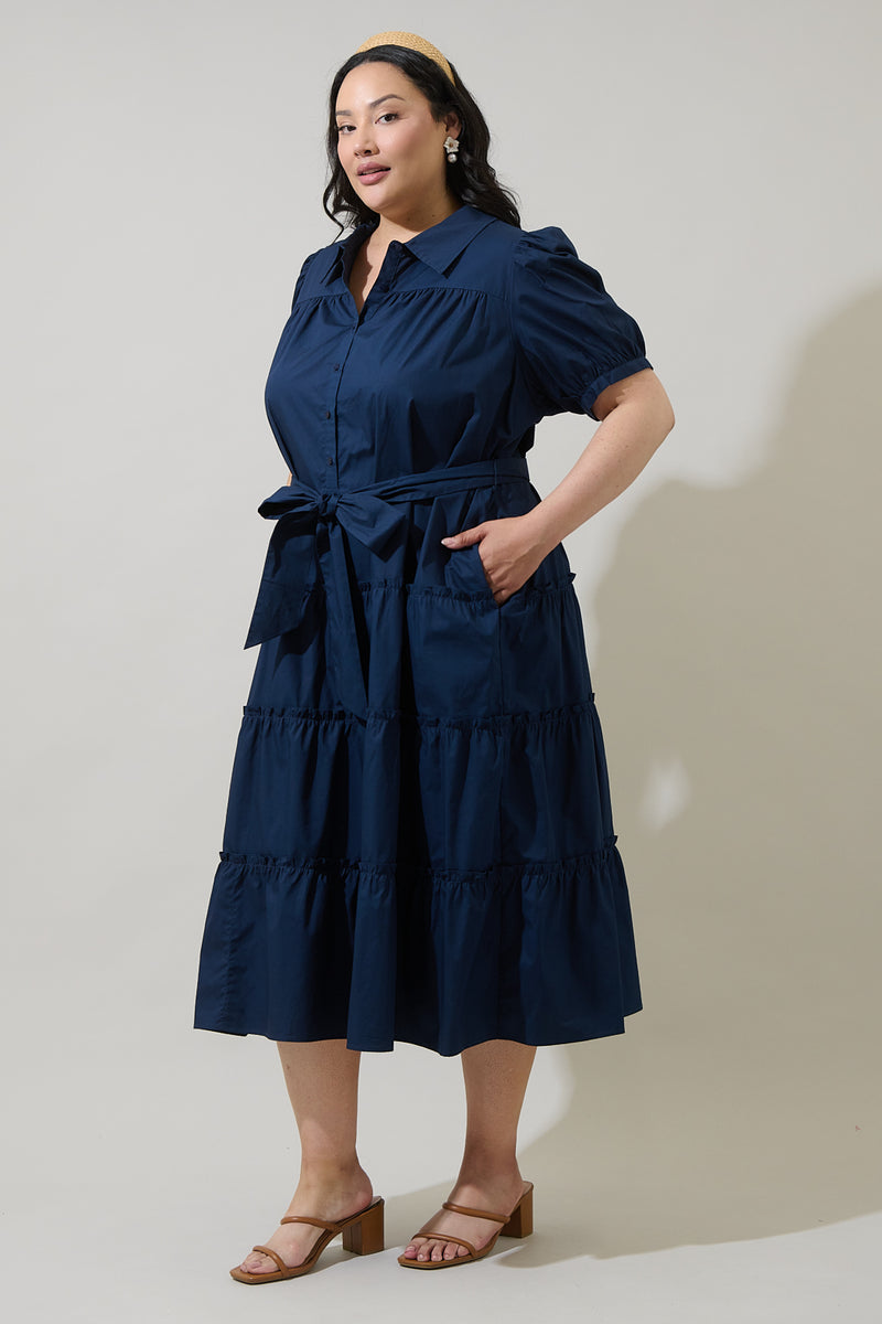 Blate Tiered Midi Dress Curve – Sugarlips