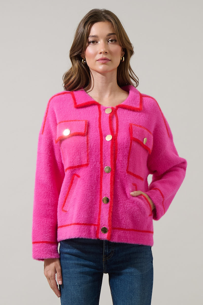 Menley Eyelash Contrast Jacket – Sugarlips