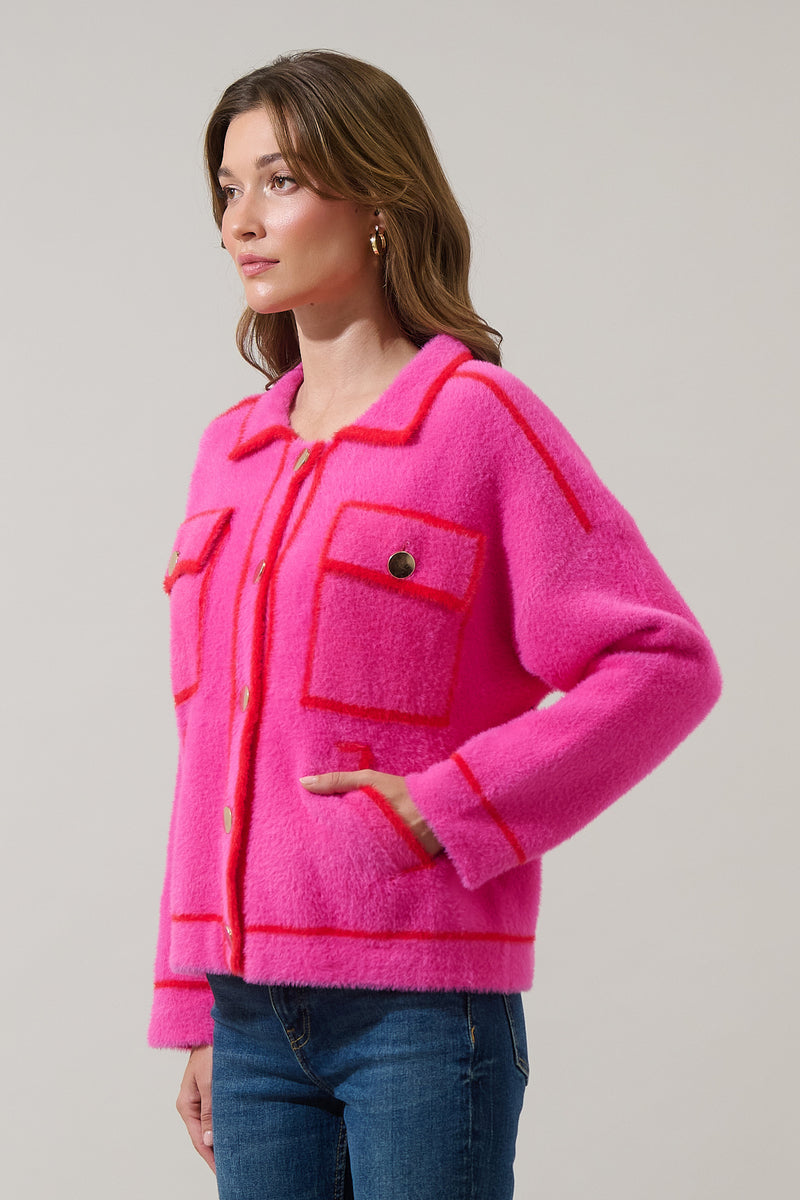 Menley Eyelash Contrast Jacket – Sugarlips