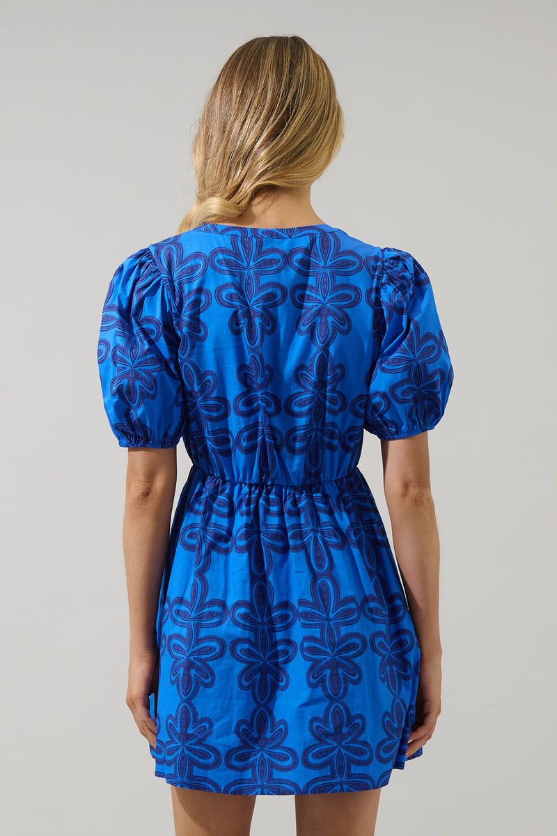 Romery Abstract Alba Puff Sleeve Mini Dress – Sugarlips