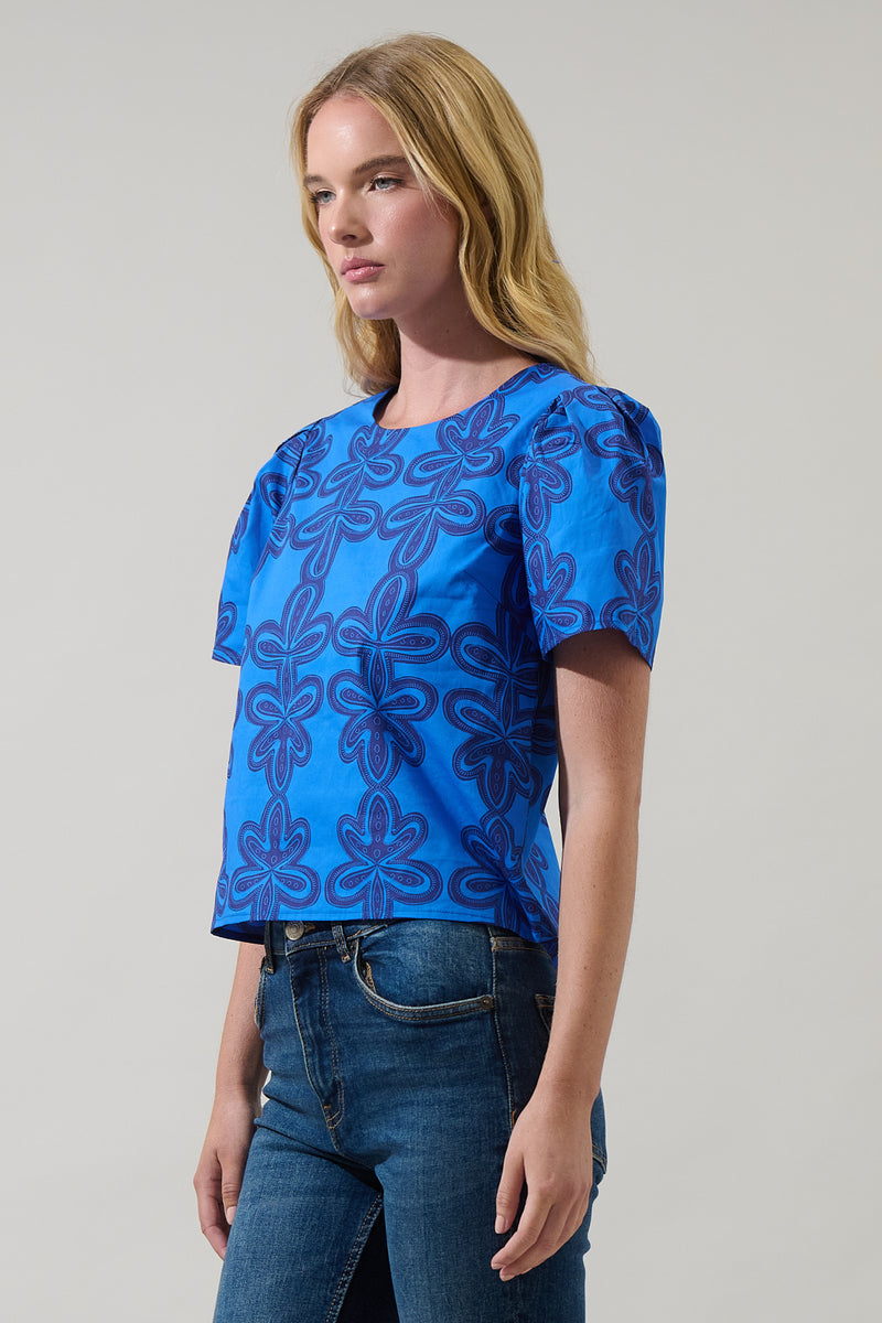 Romery Abstract Tilma Short Sleeve Top – Sugarlips