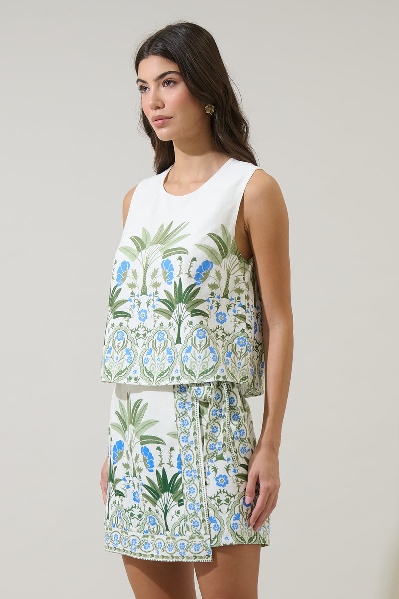 Senara Floral Lisha Sleeveless Tank Top – Sugarlips
