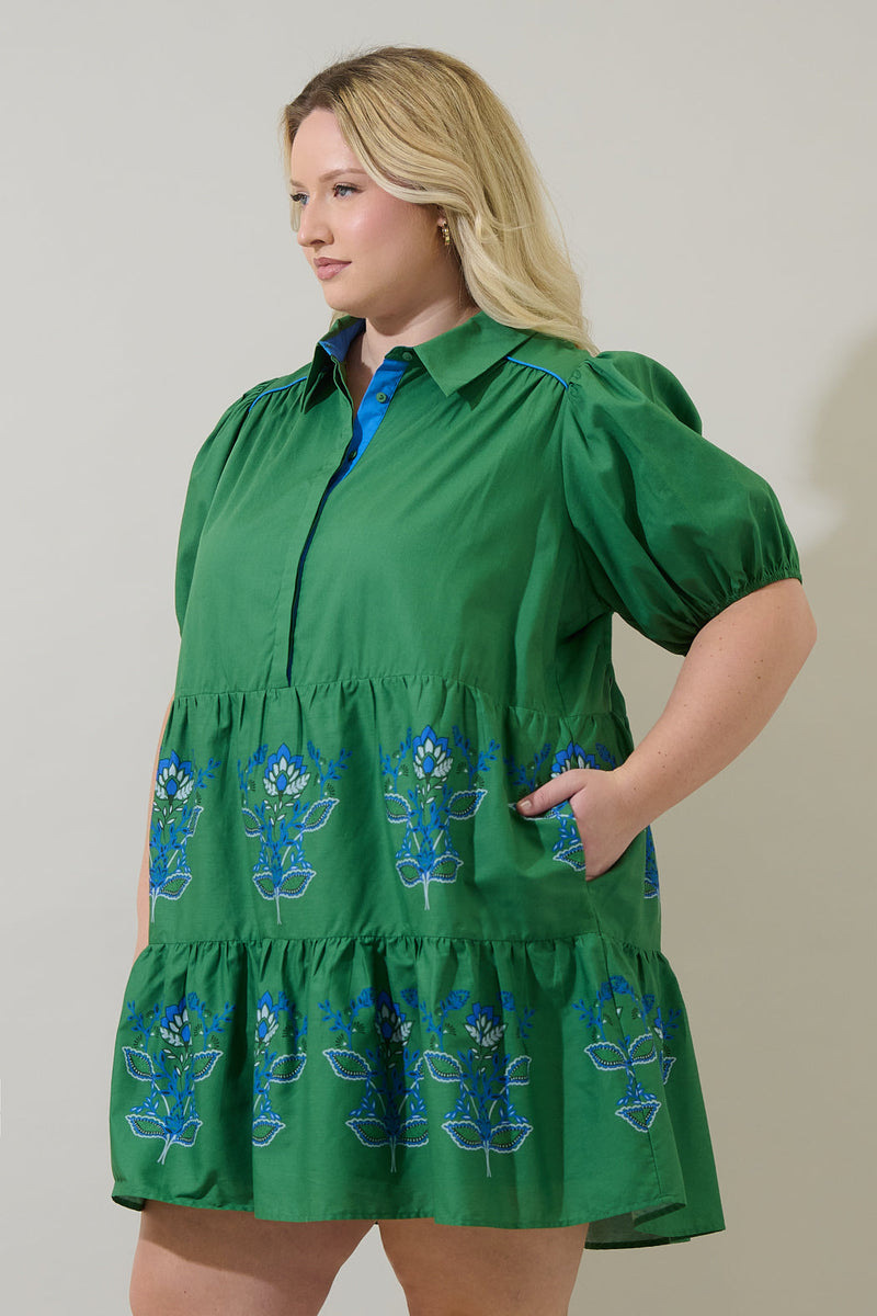 Meridy Floral Burie Tiered Mini Dress Curve – Sugarlips