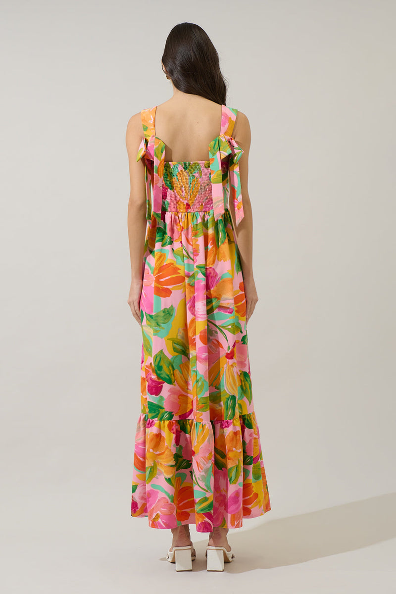 Jovana Floral Silda Smocked Maxi Dress – Sugarlips