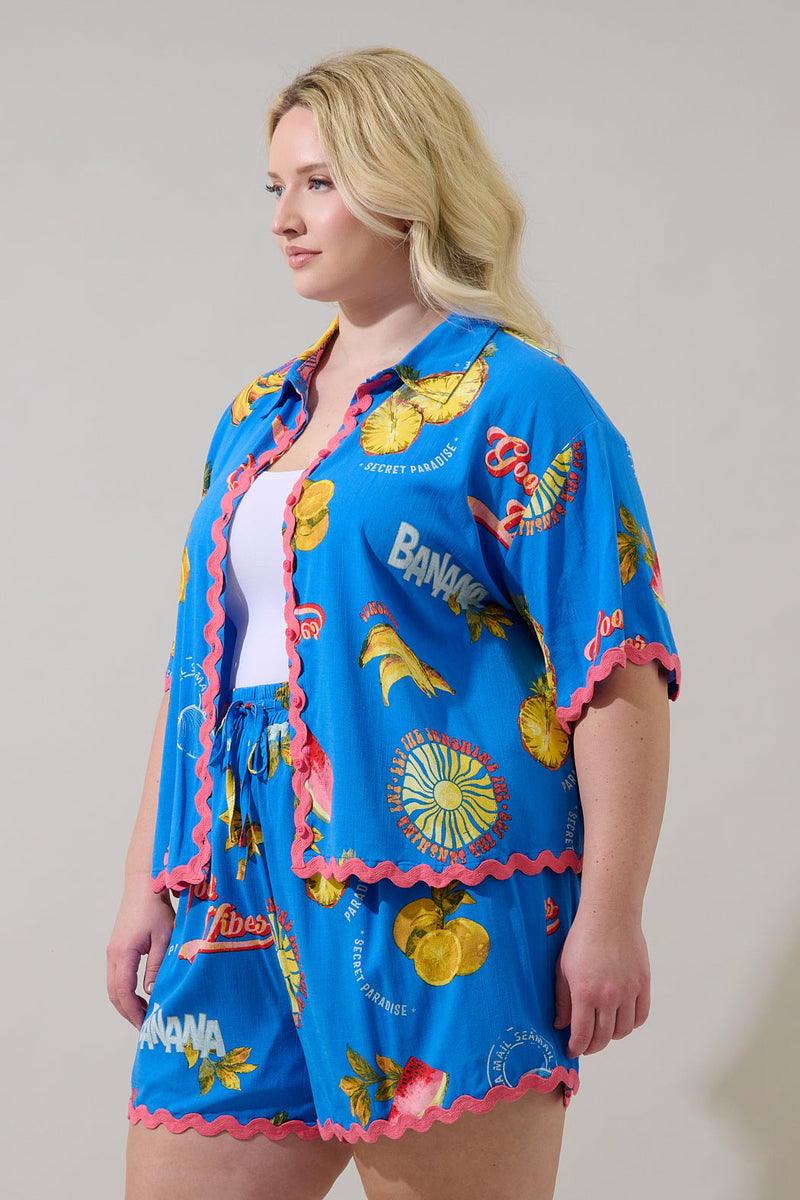 Alanie Tropical Marnie Button Up Shirt Curve – Sugarlips
