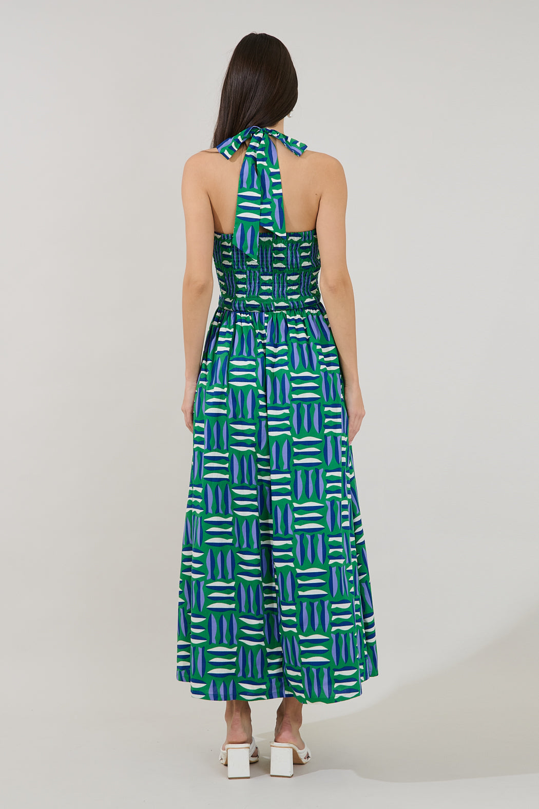 Daine Halter Neck Maxi Dress Marlin – Sugarlips