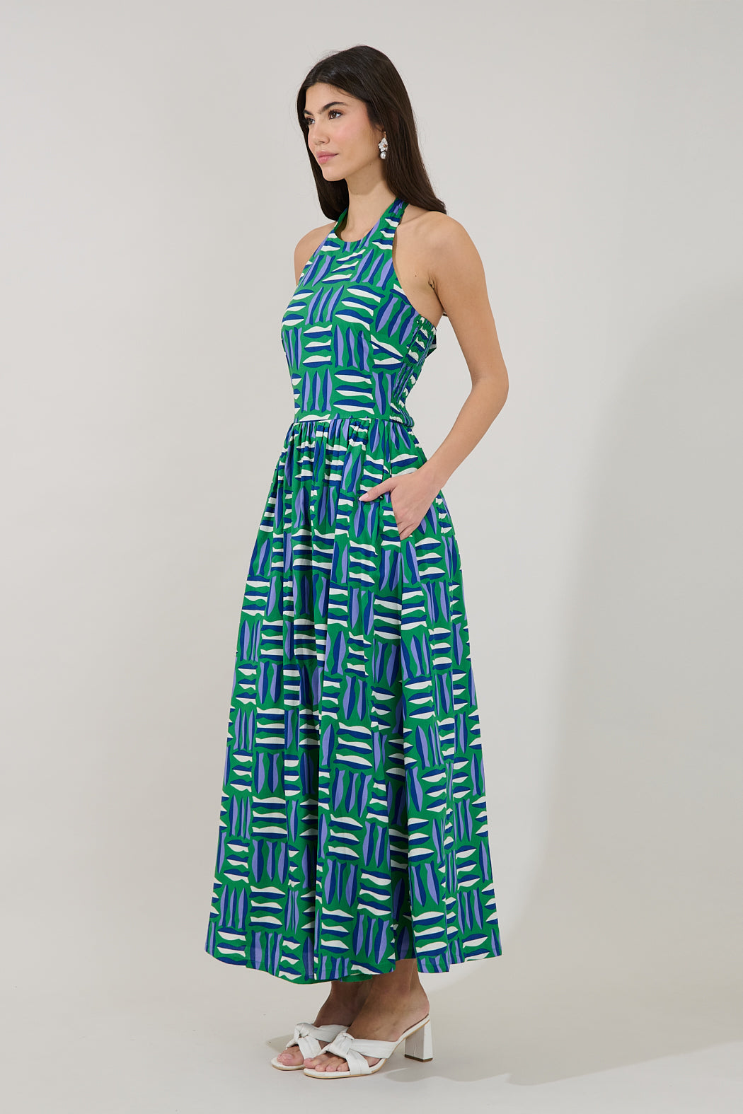 Daine Halter Neck Maxi Dress Marlin – Sugarlips