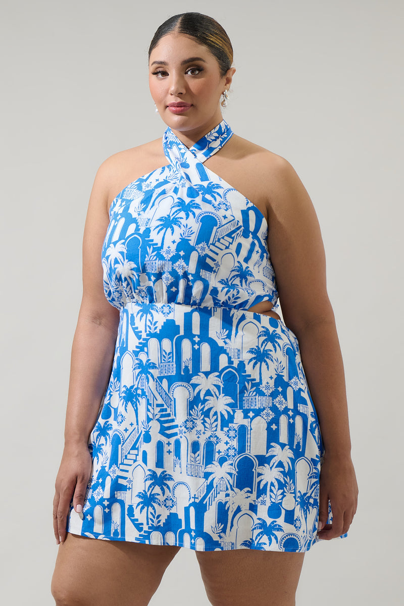 Nala Delta Halter Mini Dress Curve – Sugarlips