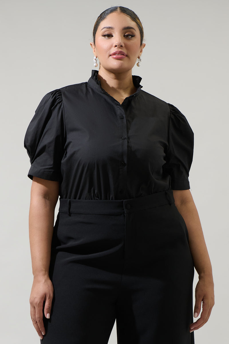 Finley Ruffle Button Down Top Curve – Sugarlips