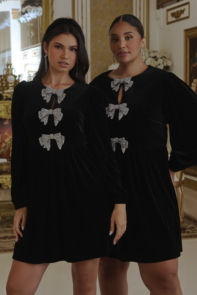 Glow Bow Velvet Dress – Sugarlips