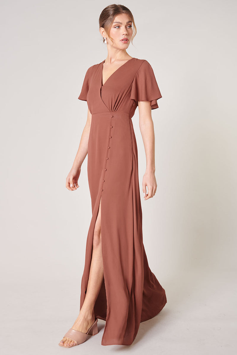 Everlasting Surplice Flutter Sleeve Maxi Dress – Sugarlips