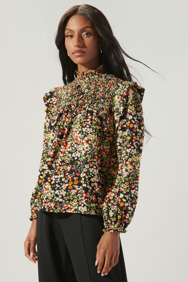 Malta Wildflower Naomi Smocked Yoke Blouse – Sugarlips