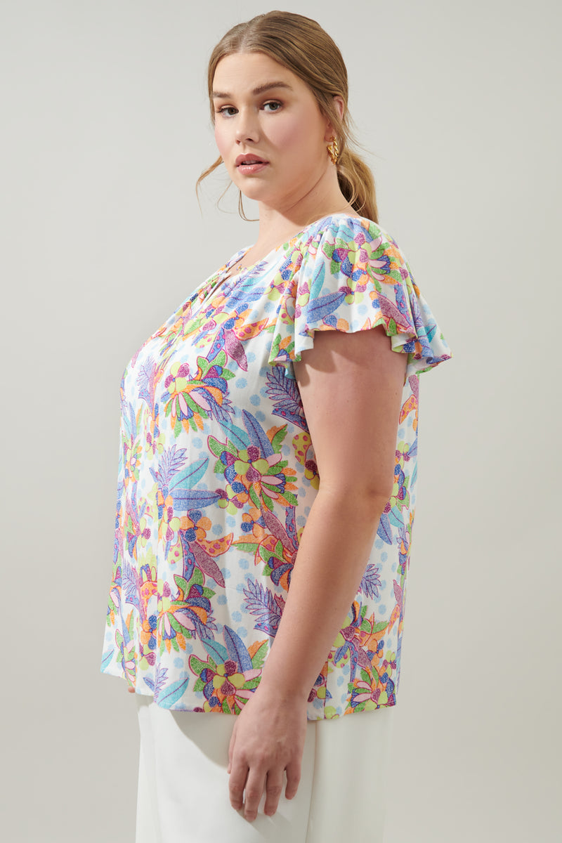 Amazonia Flutter Sleeve Knit Top Curve – Sugarlips