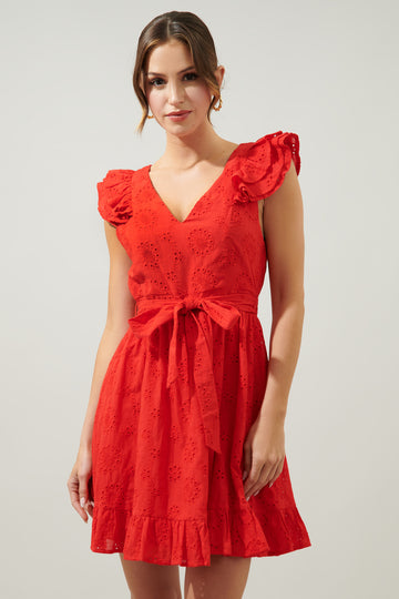 Loren Floral Amy Eyelet Mini Dress – Sugarlips