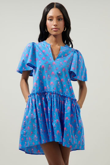 Samara Floral Rock A By Trapeze Mini Dress – Sugarlips